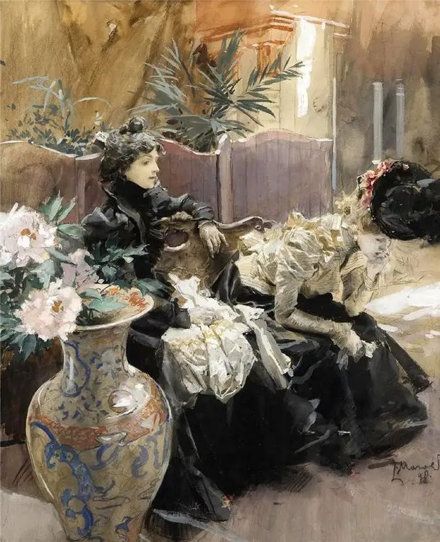 Женское очарование, художник Людек Алоиз Марольд / Ludwig Marold 1865 ...