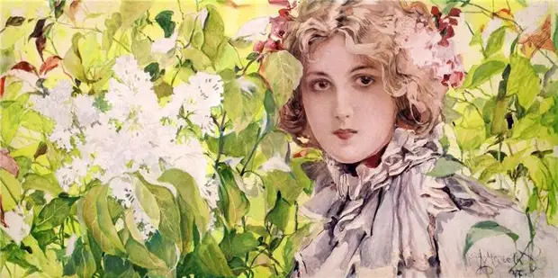 Женское очарование, художник Людек Алоиз Марольд / Ludwig Marold 1865 ...